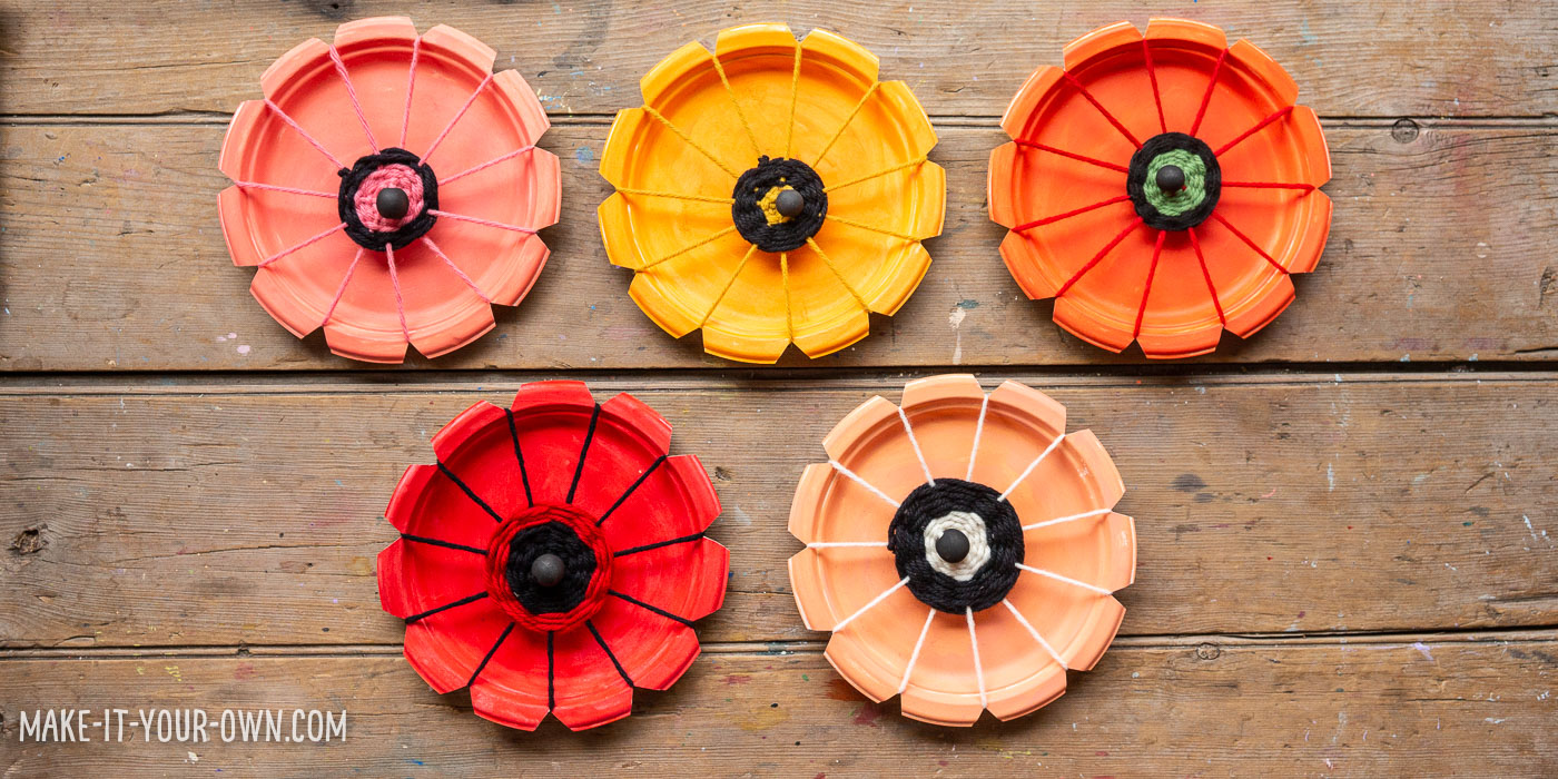 » Paper Plate Woven Poppies